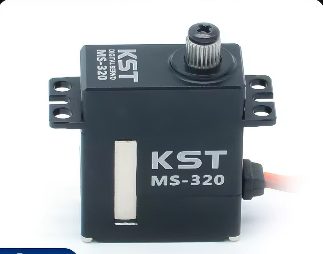 Сервопривод KST MS320, 5.5 кгс·см@7.4В, алюминиевый корпус, 23×12×27.5мм, 20г, для RC-моделей
