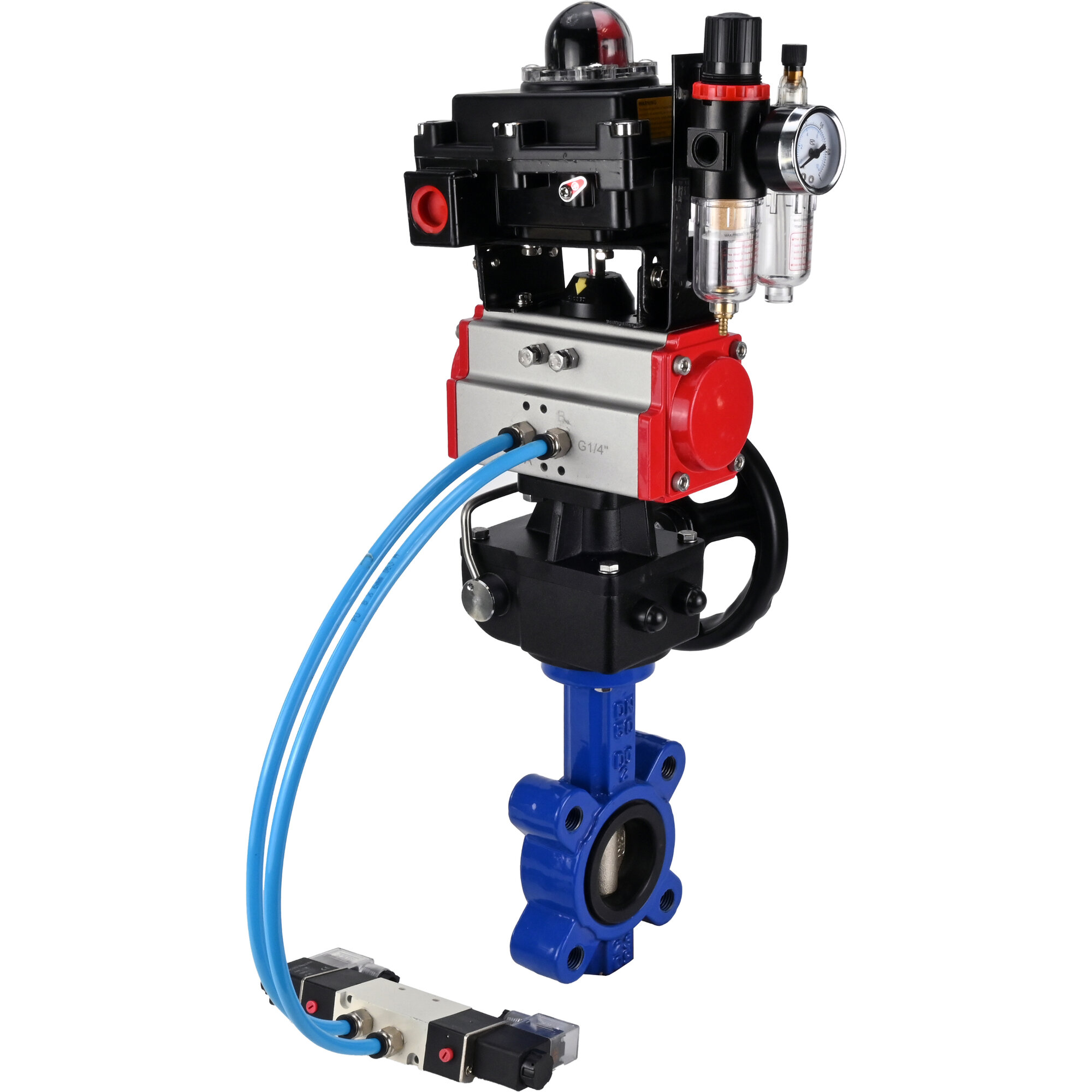 Затвор DN.ru QT450-QT450-EPDM-2W-Fb-H Ду150 Ру16 LUG, пн. прив DA-105, пн. расп PND1-T08 NAMUR, РД HDM-3, БКВ LSB-410, БПВ