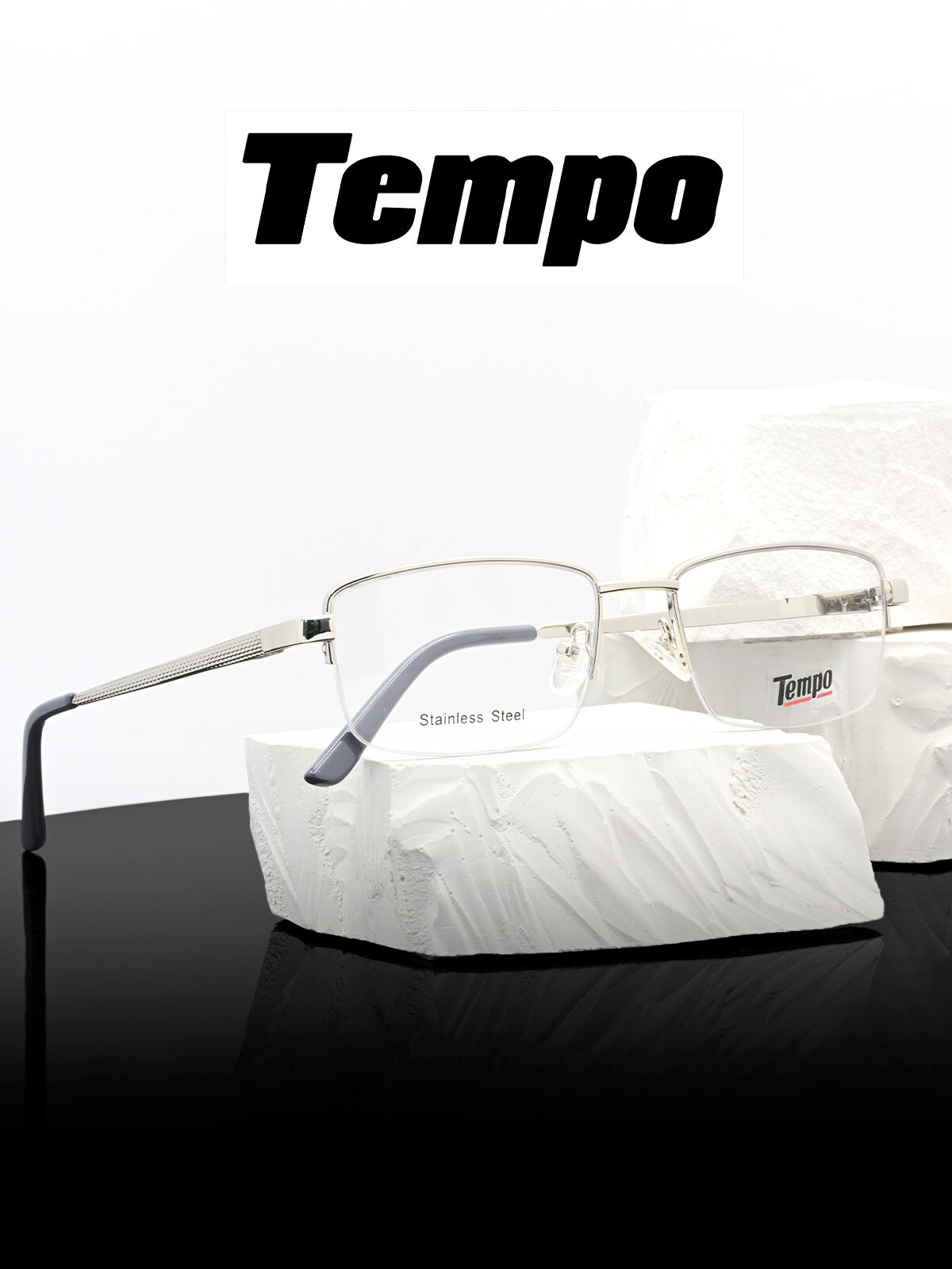 Оправа для очков Tempo 3283 C02 пол Мужской форма оправы Прямоугольная цвет оправы Серебряный