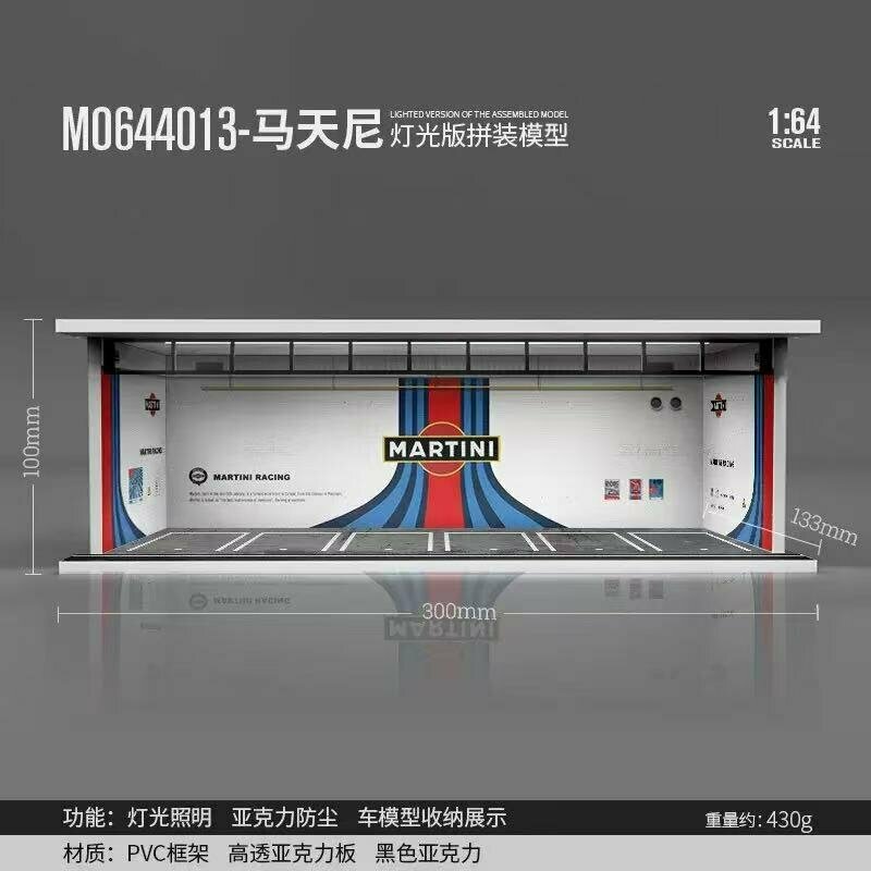 Диорама гараж MoreArt с подсветкой для машинок для моделей 1:64. Игрушечный гараж, парковка для машинок