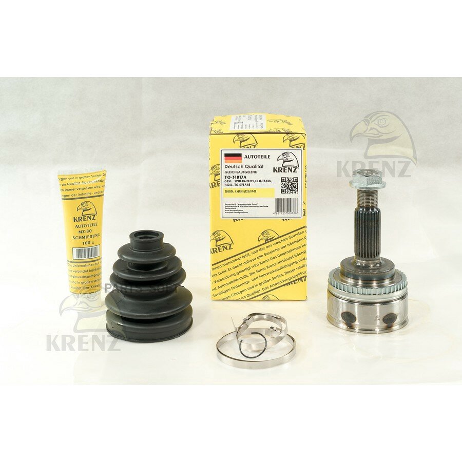 ШРУС наружный, TOYOTA AVENSIS (T22) 97-03 TO-31817A TM KRENZ от официального дистрибьютора, KRENZ, артикул TO31817A