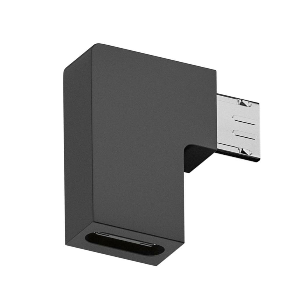 Микро-USB «мама» — USB-C «папа», под прямым углом, Согните влево