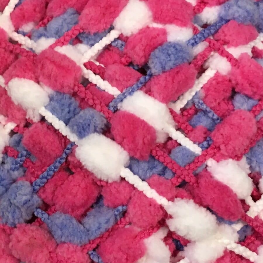 Пряжа Color City Мамбо 56 (4 мотка по 100г/200м) ярко-розовый/белый/голубой