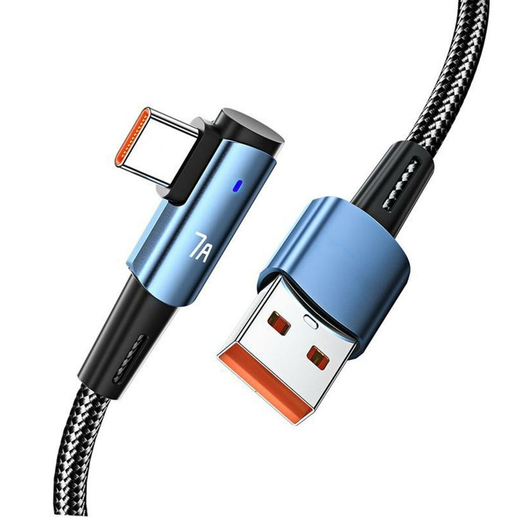 Прочный USB-C кабель с нейлоновой оплеткой, Синий - 1m