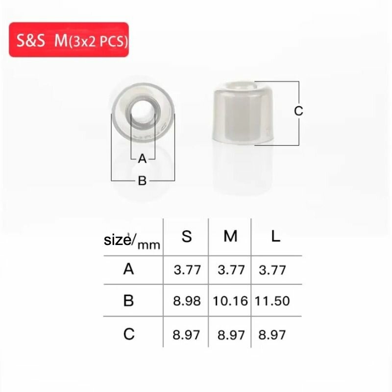 DUNU S&S(Stage&Studio) Silicone Eartips Универсальные силиконовые насадки для наушников XL/ L/M/ S с насадкой 4,0-5,5 мм