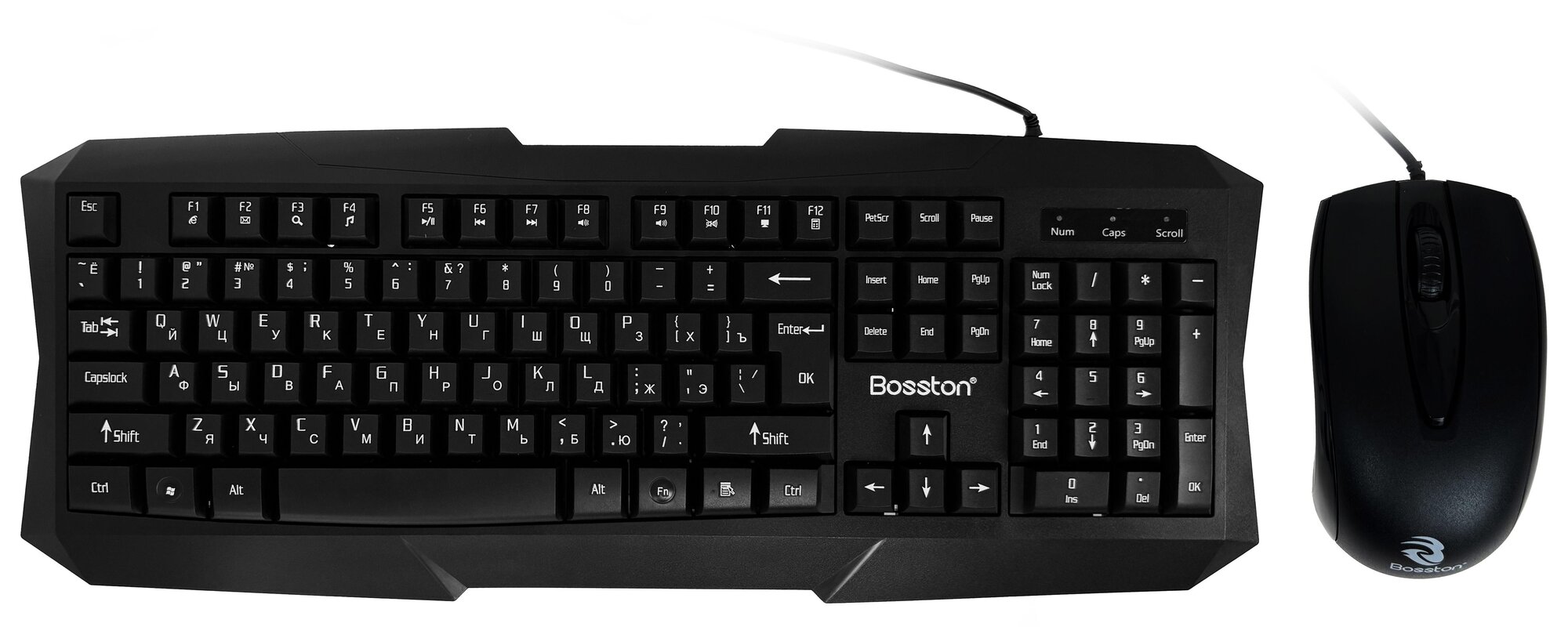 Клавиатура и мышь проводная игровая Bosston S6600, черный