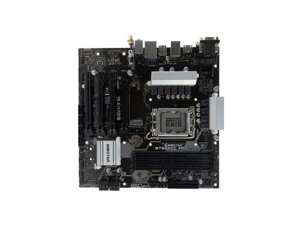 Материнская плата Biostar B760MXC Pro Soc-1700 Intel B760 4xDDR5 mATX AC`97 8ch(7.1) 2.5Gg RAID+VGA+DVI+HDMI