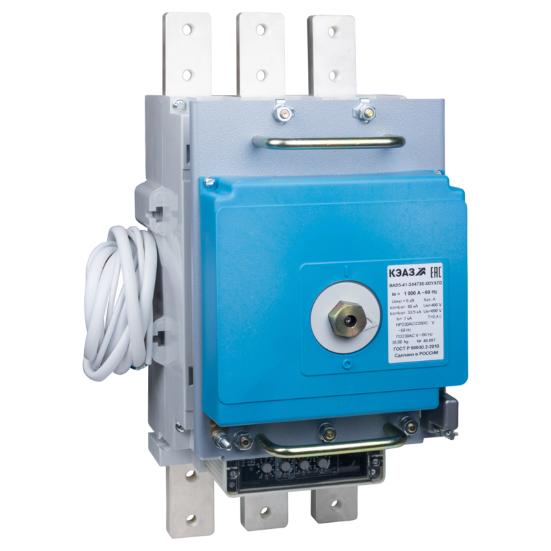 Выключатель автоматический 3п 630А 55кА ВА55-41-344730 УХЛ3 690В AC НР=230В AC/220В DC ПЭ230AC КЭАЗ 147745