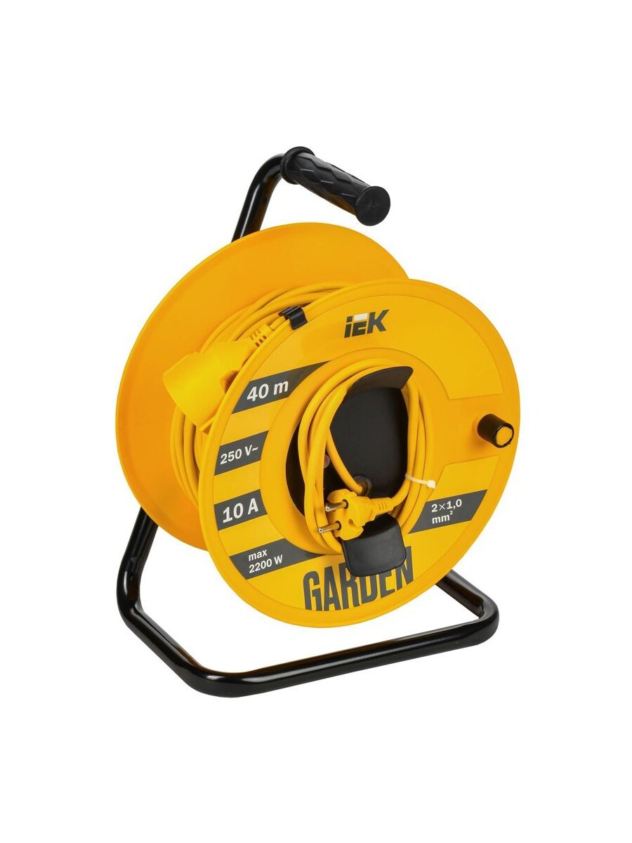 Удлинитель на катушке 1х40м Garden УК40 2P 2х1.0кв. мм IEK GD-KP50-10-01-40
