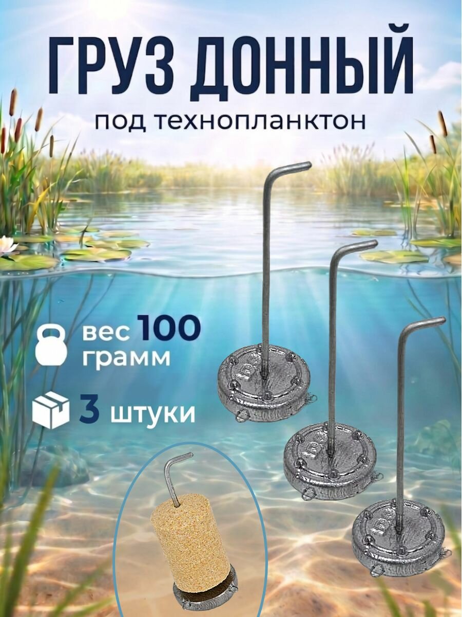 Груз под технопланктон донный 100гр. 3 штуки