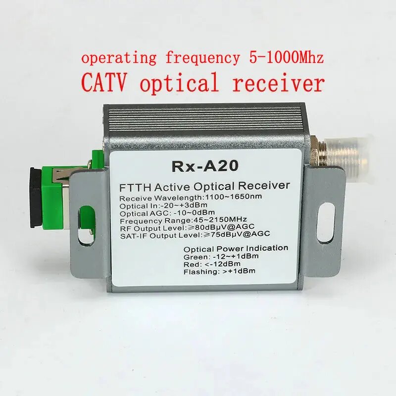Оптический приемник 1550 нм, активный приемник для FTTH, приемник оптоволокна в RF, приемник для спутникового и кабельного ТВ