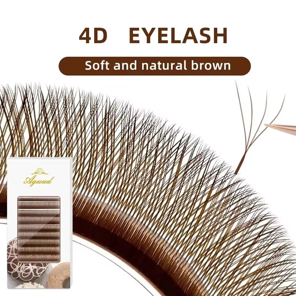 Индивидуальные накладные ресницы Cilio D, MIX(8-15mm), Brown 4D W