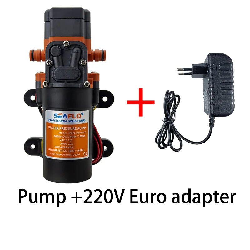Насос для дома на колесах 12В + адаптер 220V