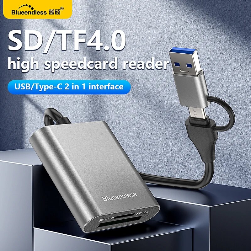 Blueendless Кардридер SD4.0 TF4.0 USB A/USB C