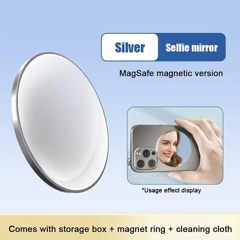 Магнитное выпуклое зеркало для смартфона silvery