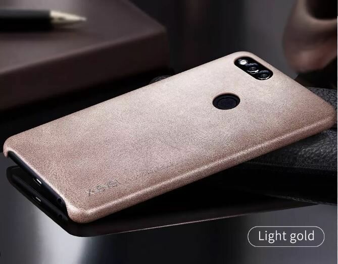 Чехол на Huawei Y9 2018, Enjoy 8 Plus, кожаный бизнес серии Vintage, золотой