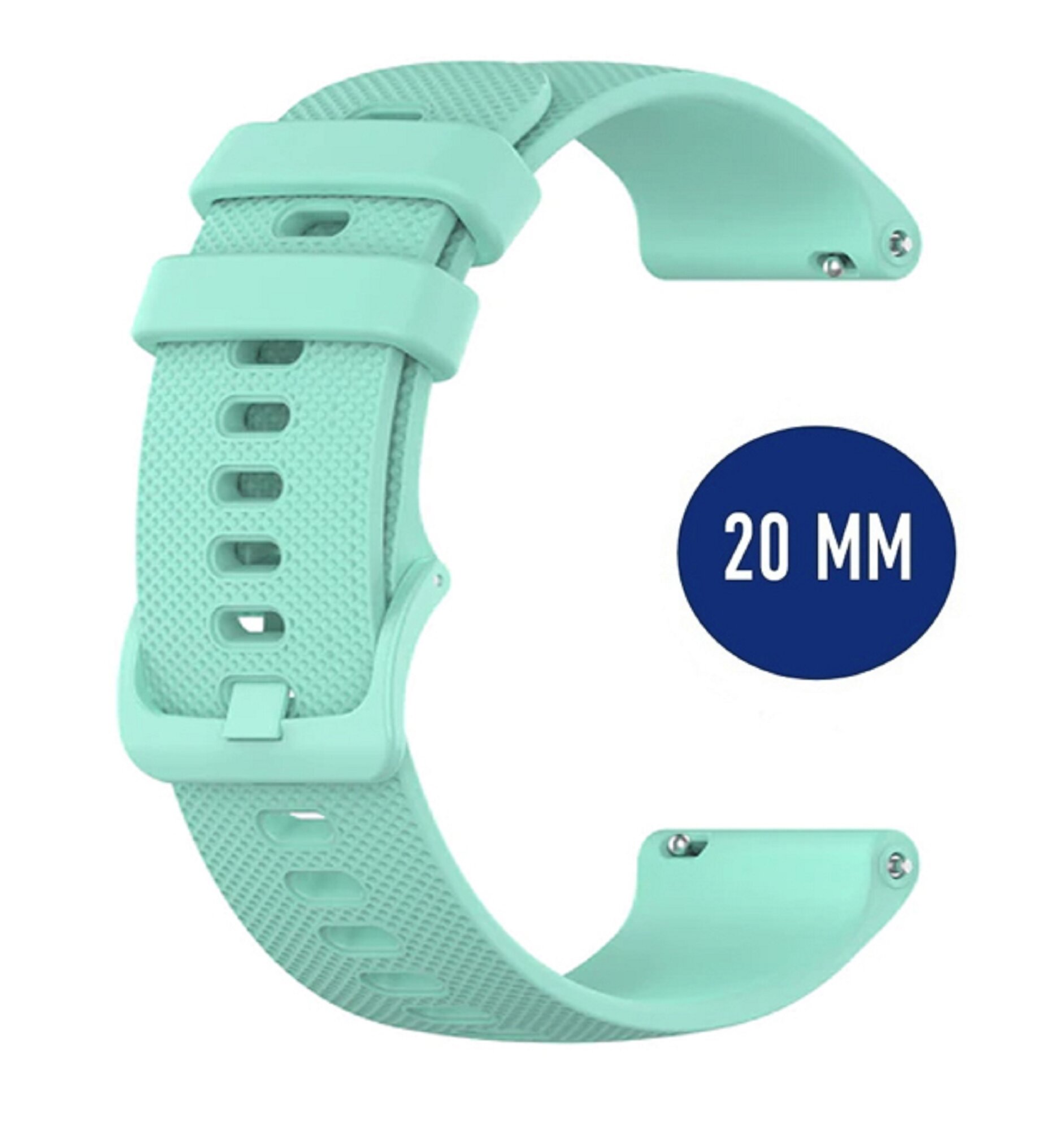 Ремешок силиконовый 20мм бирюзовый для умных часов Garmin Venu S/Move Luxe/3/Style/645Music/HR Sport Version