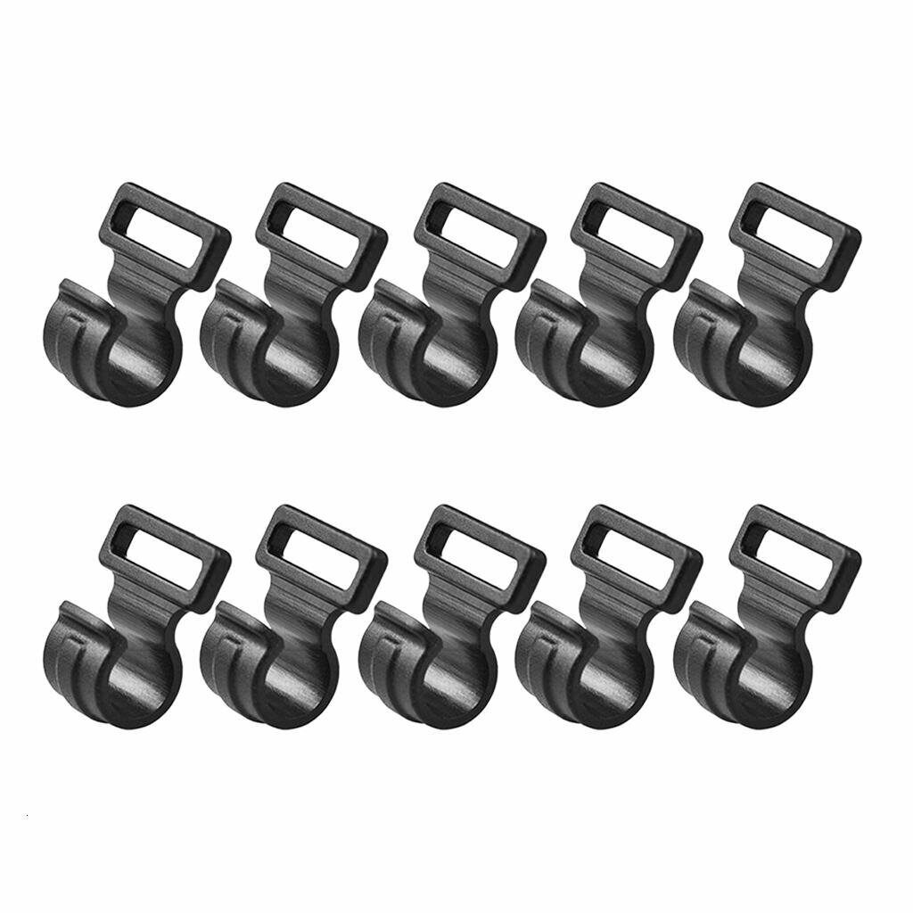Пластиковые застёжки-карабины (10 шт.), Черный - 11*20*6mm