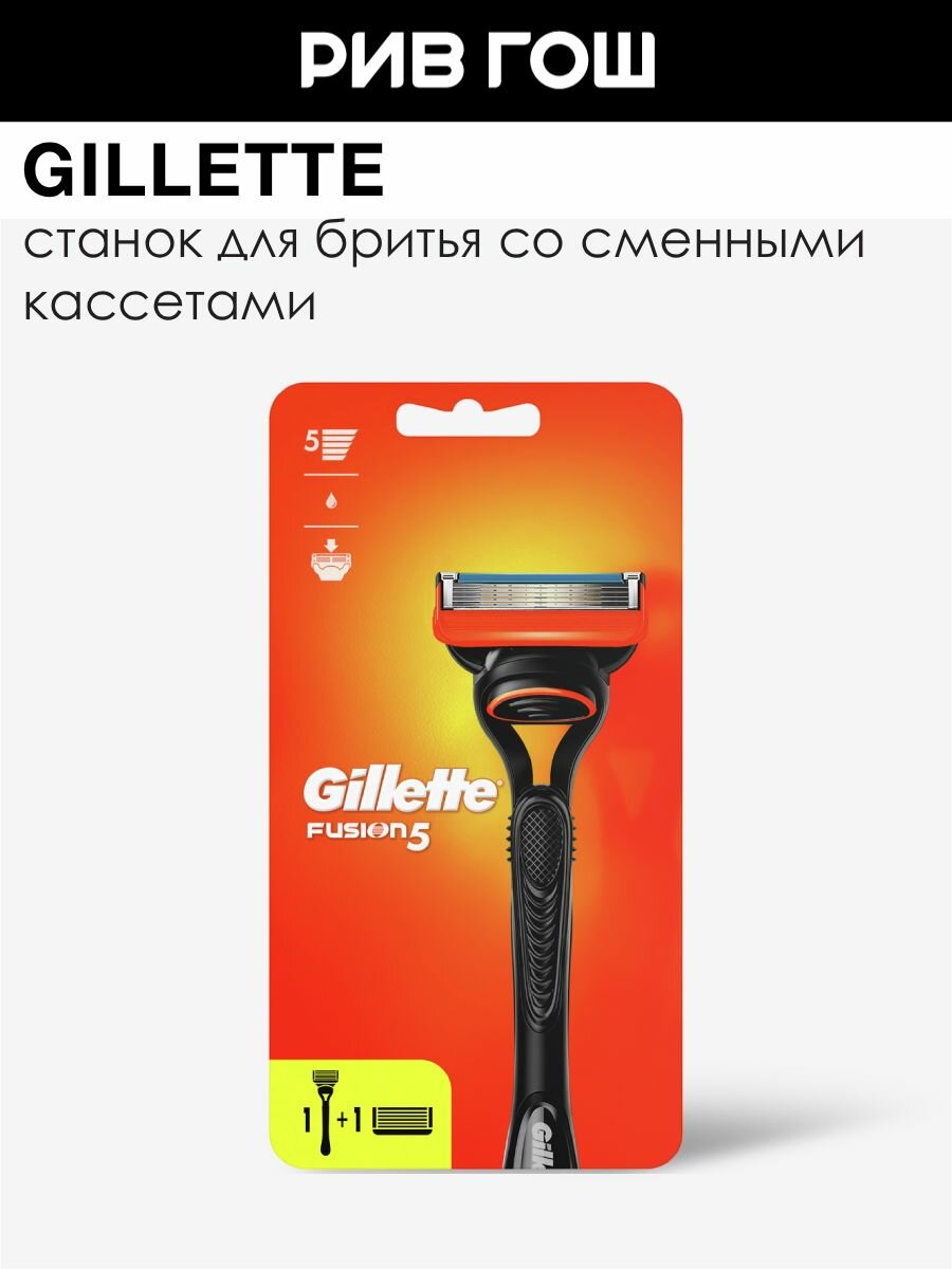 GILLETTE Станок для бритья Fusion, 2 сменные кассеты