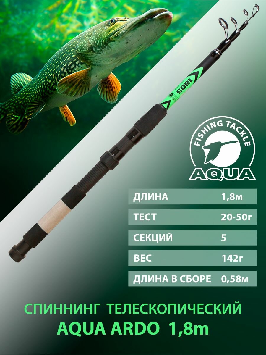 Спиннинг телескопический AQUA Ardo 1.8m 20-50g