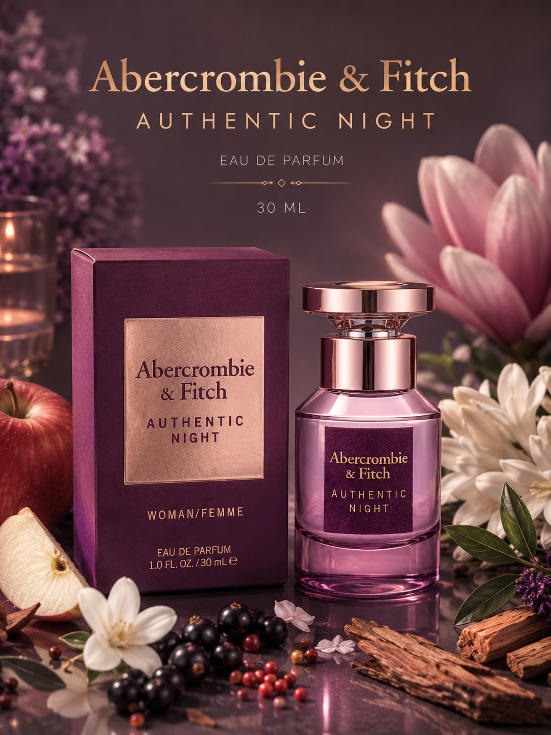Abercrombie & Fitch Authentic Night женская парфюмерная вода 30 мл