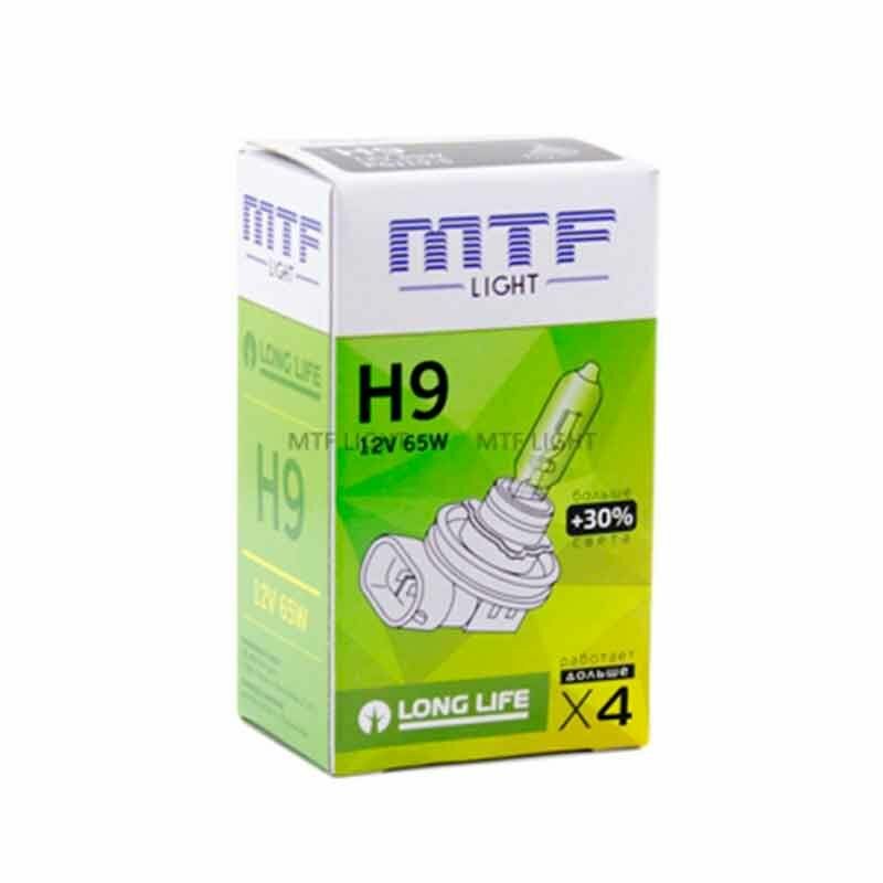 Галогенная лампа MTF Light H9, 12V, 65W, +30% LONG LIFE x4, 1шт.