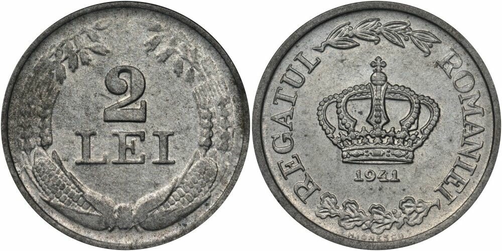 Румыния 2 лея, 1941 Корона XF