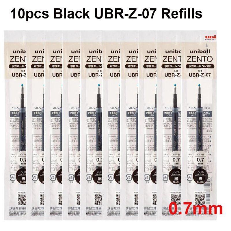 Uniball ZENTO Metal Grip Sign Pen черная гелевая ручка 10pcs Black UBRZ07