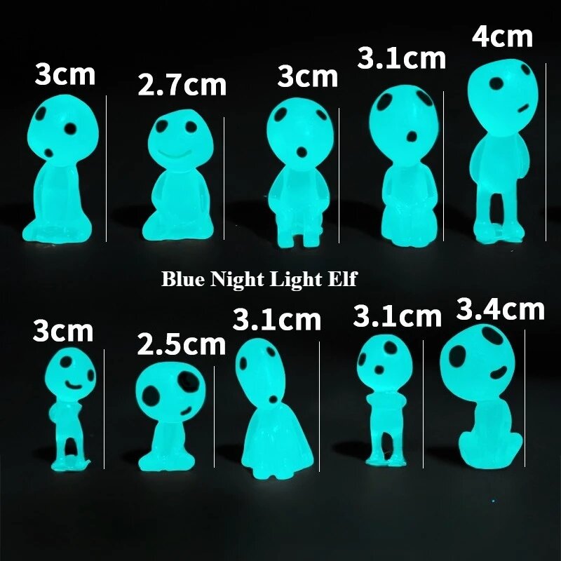 Деревья эльфы из смолы glow in the dark Голубой, Blue-10pcs