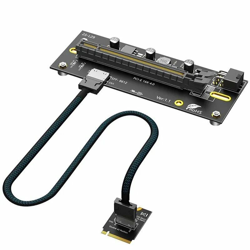 (E P B R) Кабель M.2 М-Ключ 2230 На PCI-E 4.0 X16 С Кабелем Oculink SFF-8612/8611 A