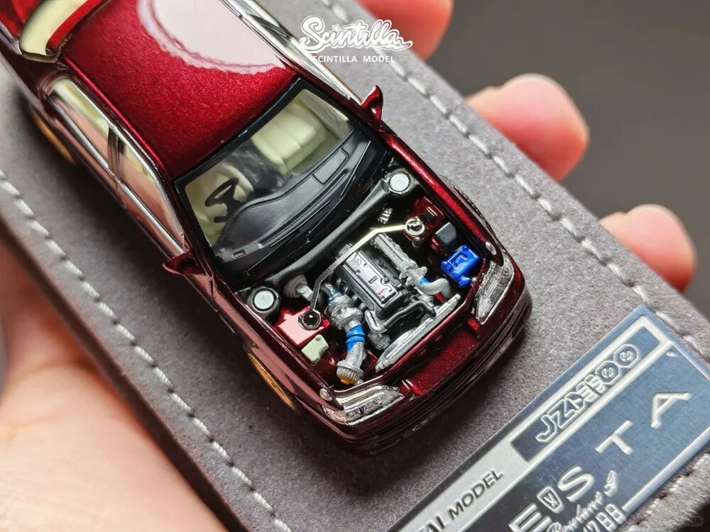 Машинка Mortal Model 1/64 #Toyota Cresta JZX100 Burgundy Red Malaysia Limited Alloy Car Model Collection Gift