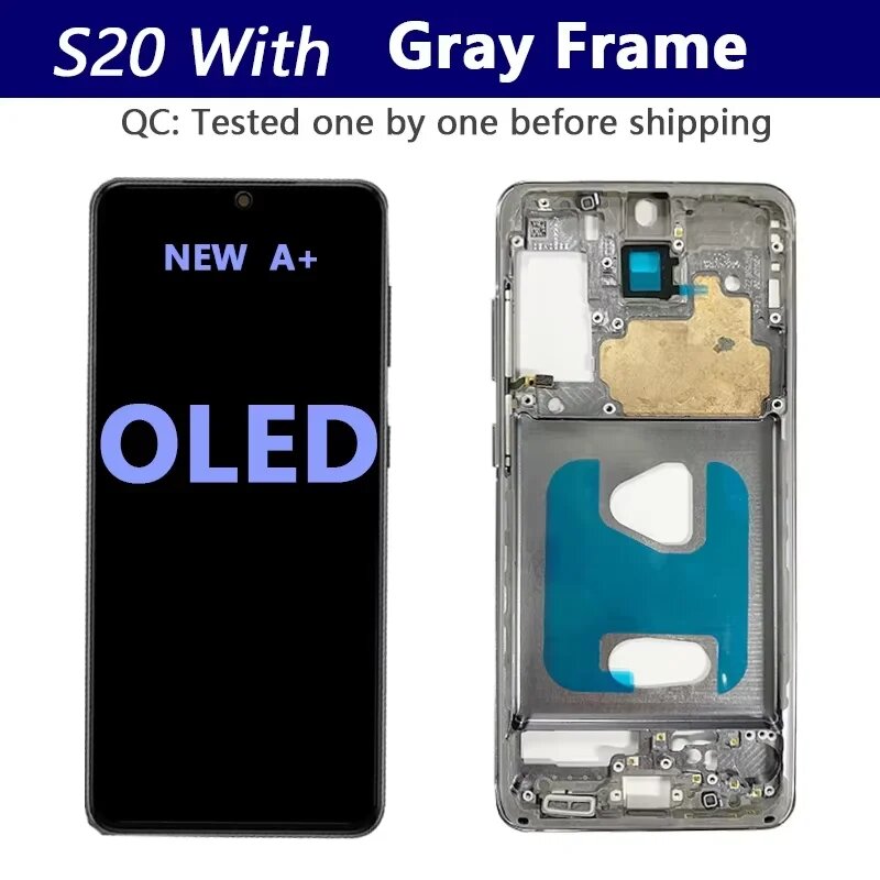Дисплей Super OLED S20 G981 для SAMSUNG Galaxy S20 Plus G985F S20 Ultra G988 5G S20 Gray Frame