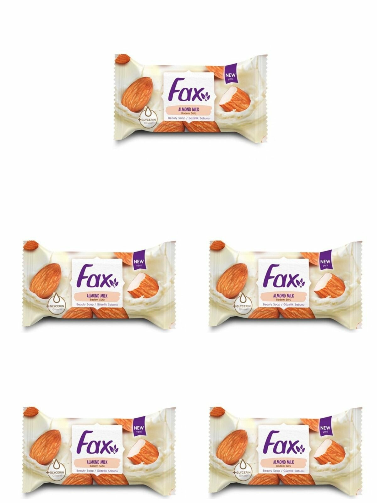 Fax Мыло твердое, Миндальное молочко, 75 г, 5 уп