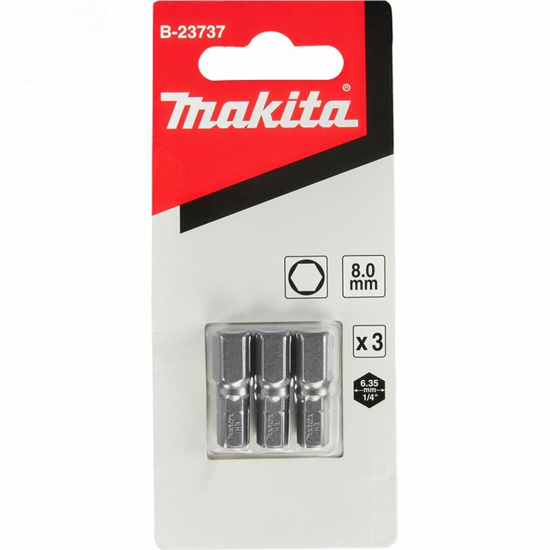 Насадка HEX8.0, 25 мм, C-form, 3 шт. Makita B-23737