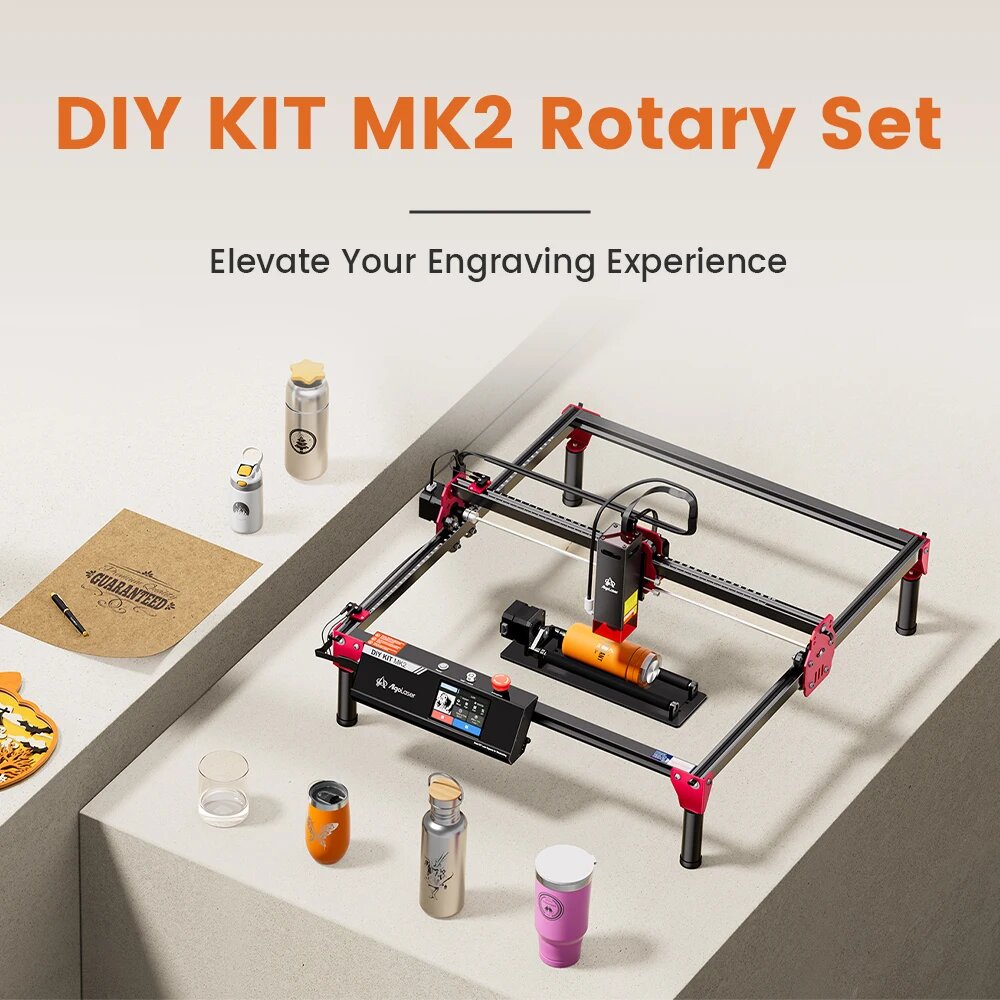 AlgoLaser AlgoOS Control DIY KIT MK2 Лазерный гравер-резчик 10Вт с 3,5-дюймовым сенсорным экраном для гравировки на нержавеющей стали, дереве, акриле