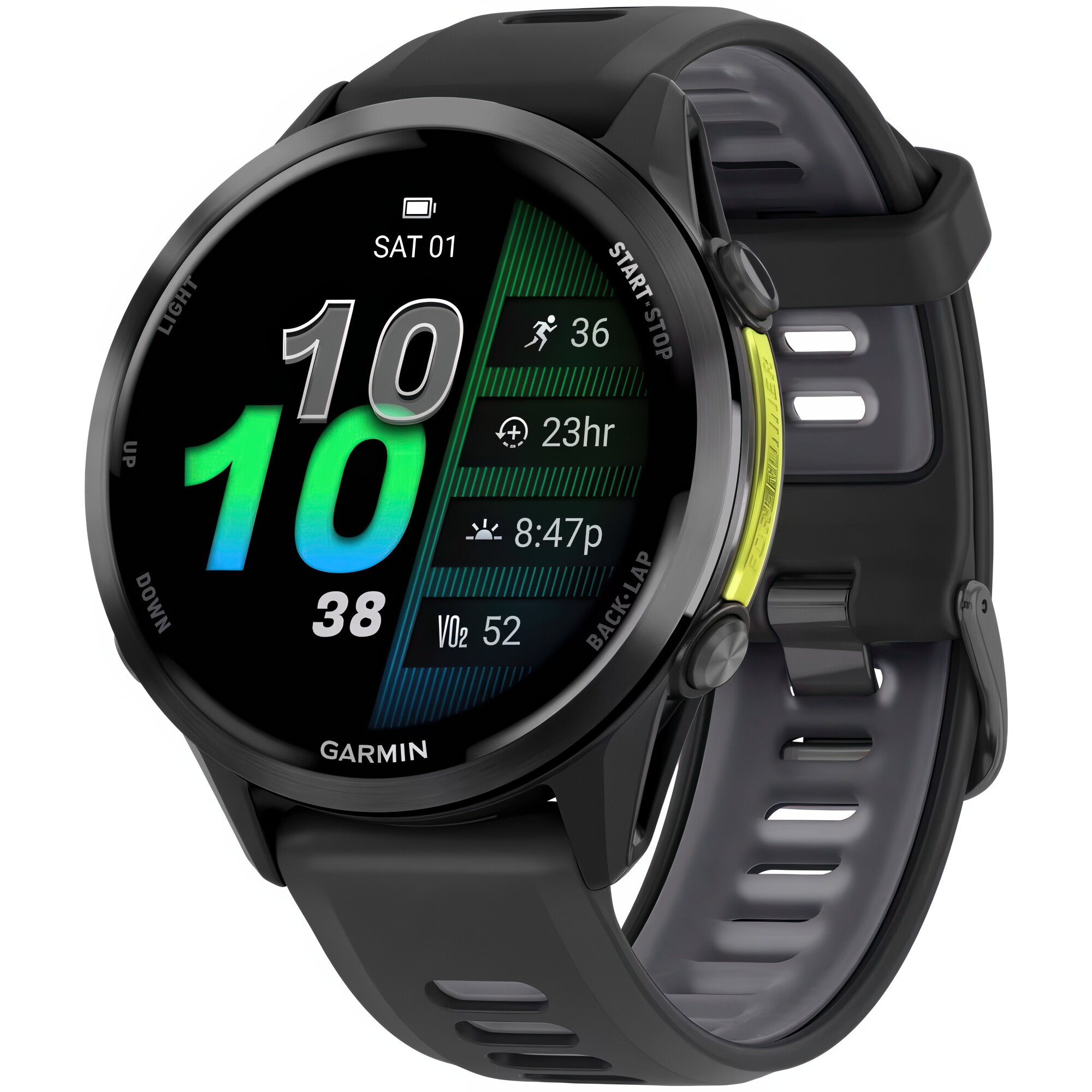 Garmin Forerunner 970 Soft Gold Titanium with Black Case and Black/Translucent Whitestone Band