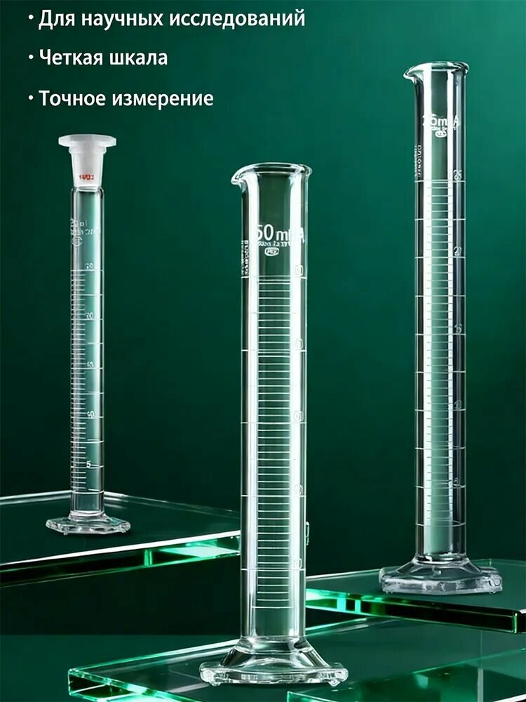 Мерный цилиндр из высокопрочного боросиликатного стекла, 3,3 мм, 1000 мл, высокая точность, шестигранное дно, лабораторное оборудование