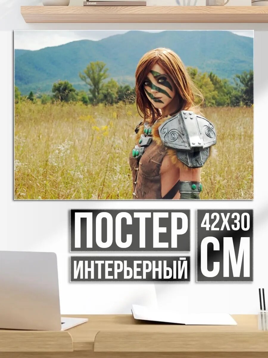 Плакат постер Воительница в поле