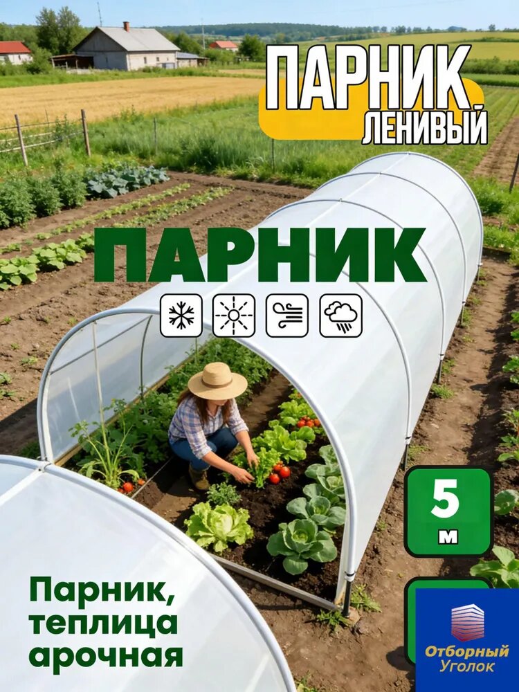 Парник, теплица арочная Парник 5х2.2х0.04м, Пластик