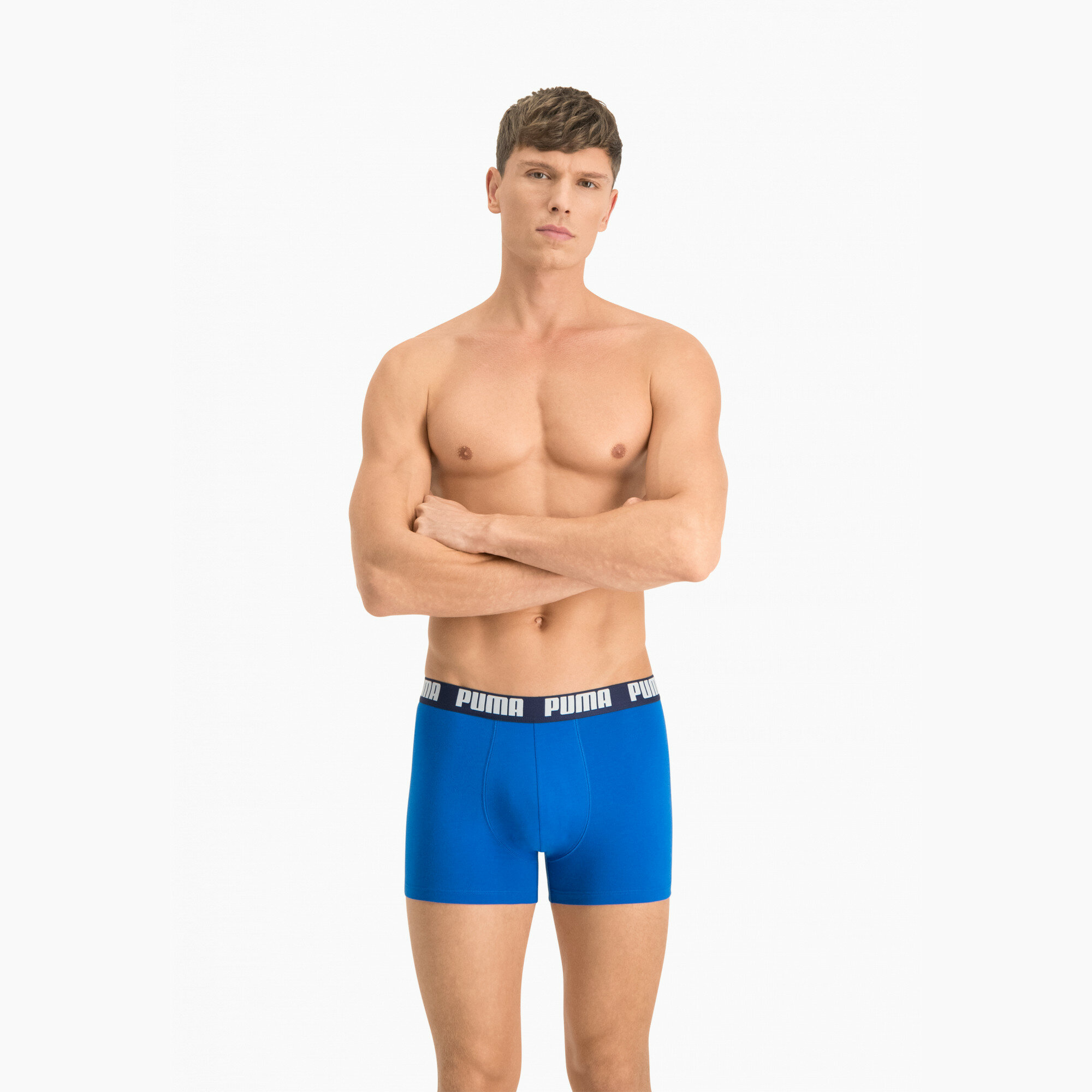 Трусы PUMA Basic Boxer 2P, размер L, голубой/синий — фото 1