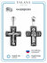 Крестик TALANT, серебро, 925 проба, родирование, серебристый/черный