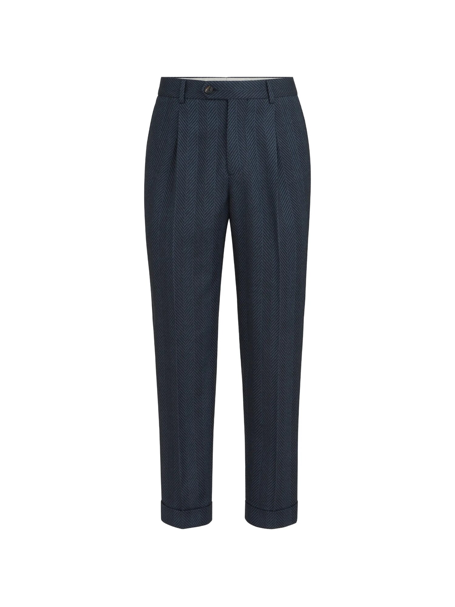 Брюки Cashmere and silk Chevron flannel trousers with pleat