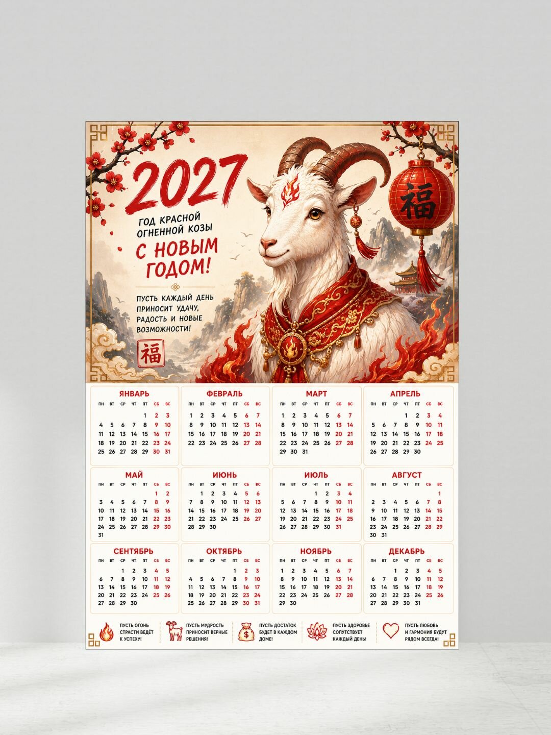 Календарь 2027 настенный / Плакат формата (а4)