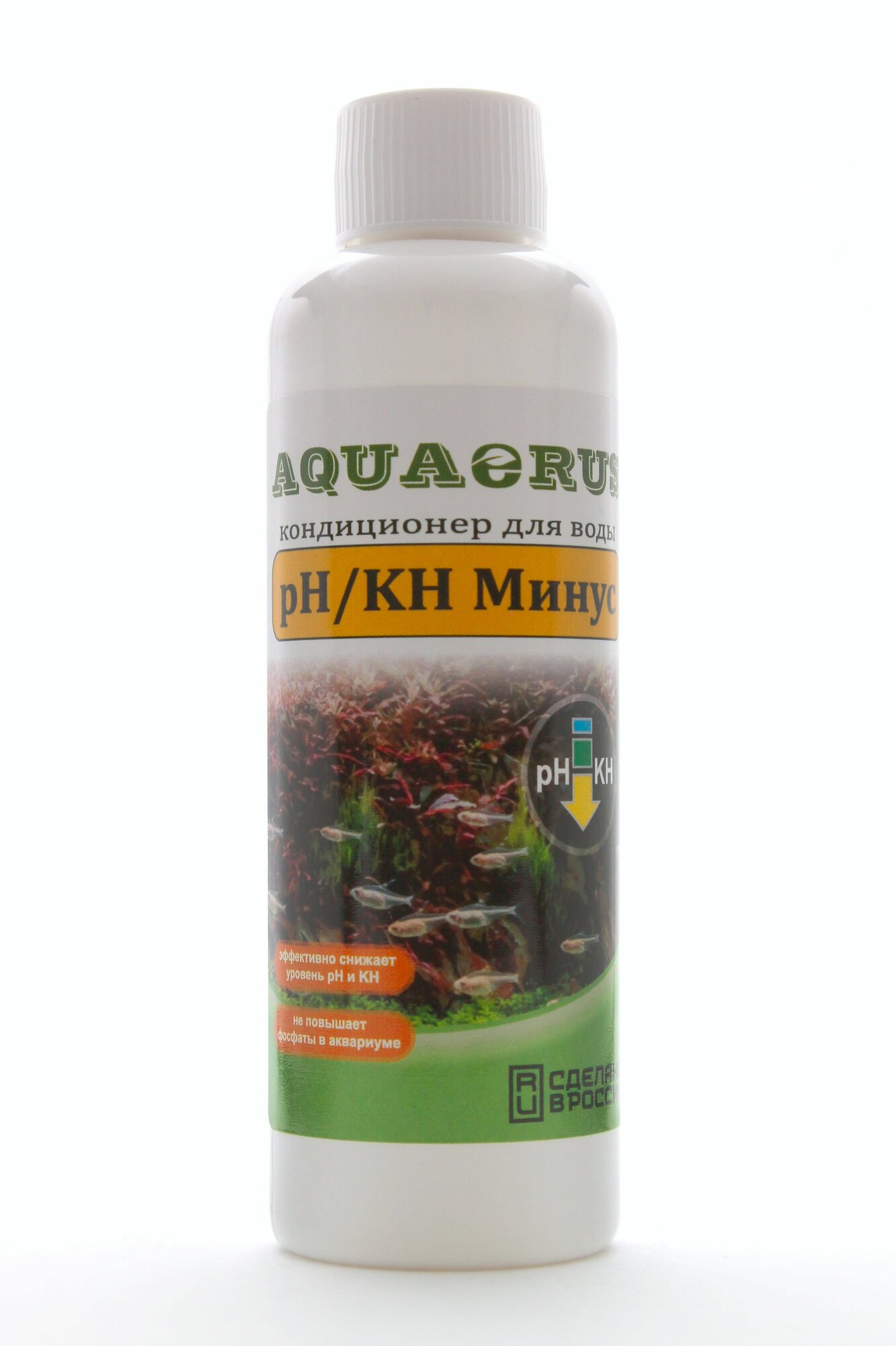Удобрение для аквариума AQUAERUS pH/KH минус, средство для снижения жесткости (КН) и рН воды в аквариуме 100 мл