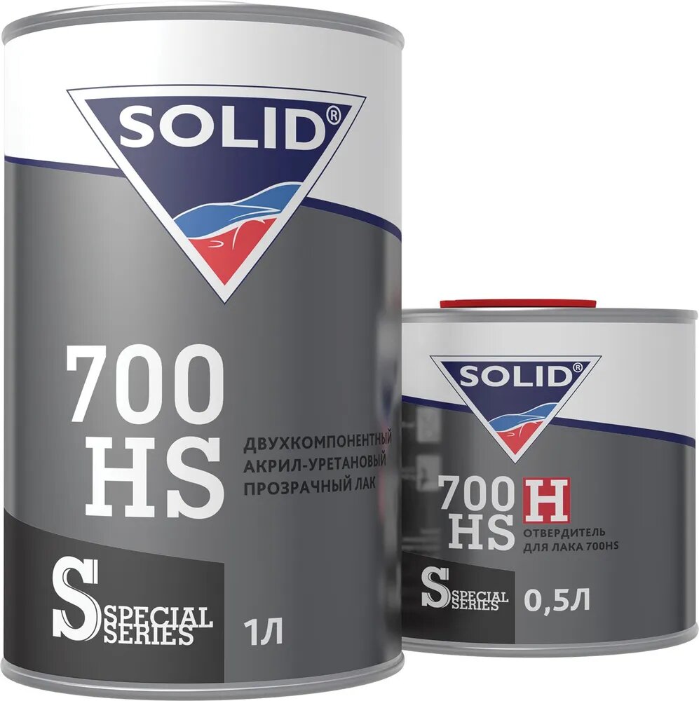 Лак прозрачный SOLID 700 HS 2K (1000+500мл) 2+1 (в комп. с отвердителем)