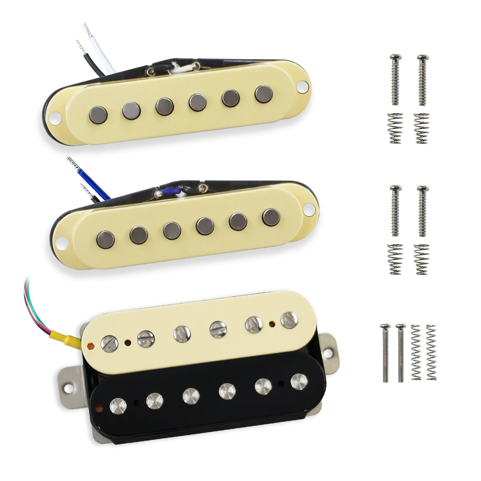 PHRILAM Alnico 5 Staggered HSS Звукосниматели для гитары Cream Set