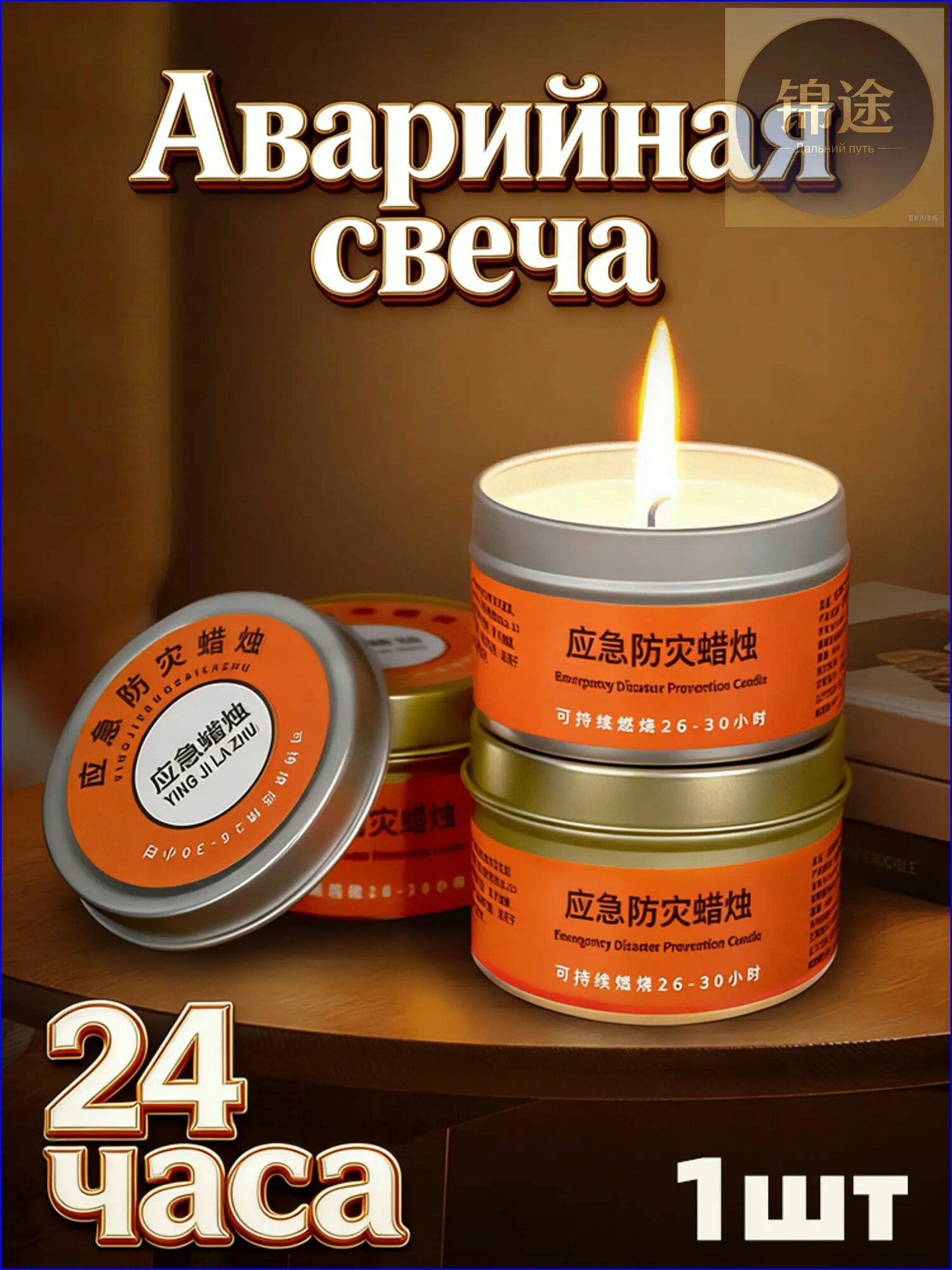 Свеча "Без отдушки" 5 см х 6 см 1 шт