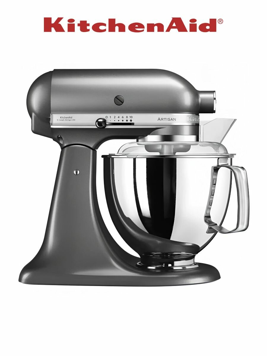 Планетарный миксер KitchenAid ARTISAN 5KSM175PSEMS, 4.8 л, серебряный медальон