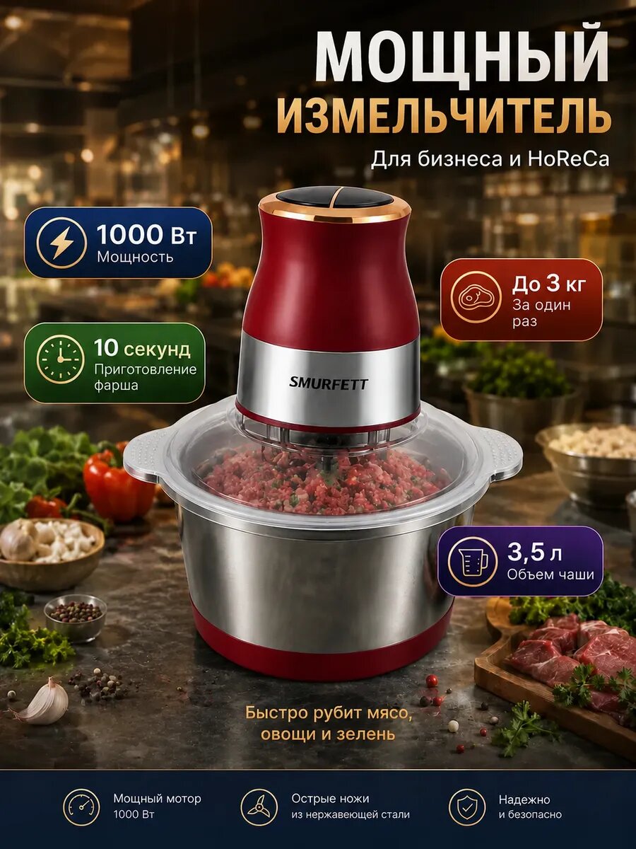 Мясорубка электрическая мощная，Измельчитель кухонный