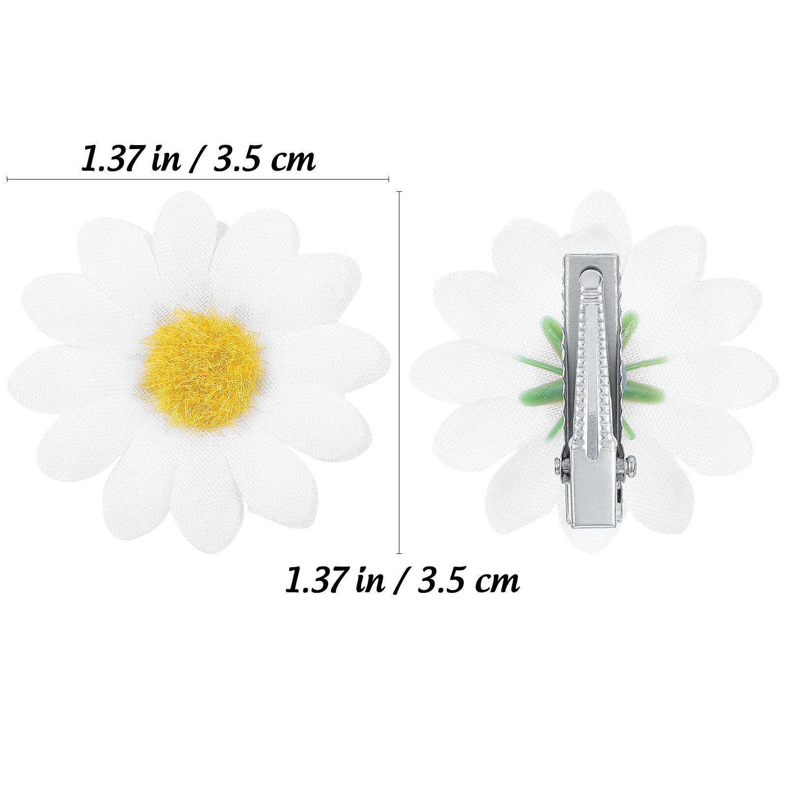 12 Штук Цветочные Заколки Для Волос Daisy Симуляция Белый цвет Подходит Для Девушек И Женщин